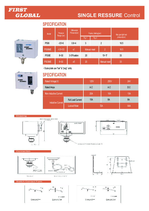 First Global Pressure Switches – Boulton Trading Corporation